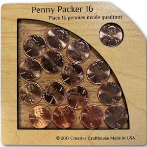 Handcrafted Penny Packer 16 Brain Teaser - Perfect Desk or Coffee Table ...