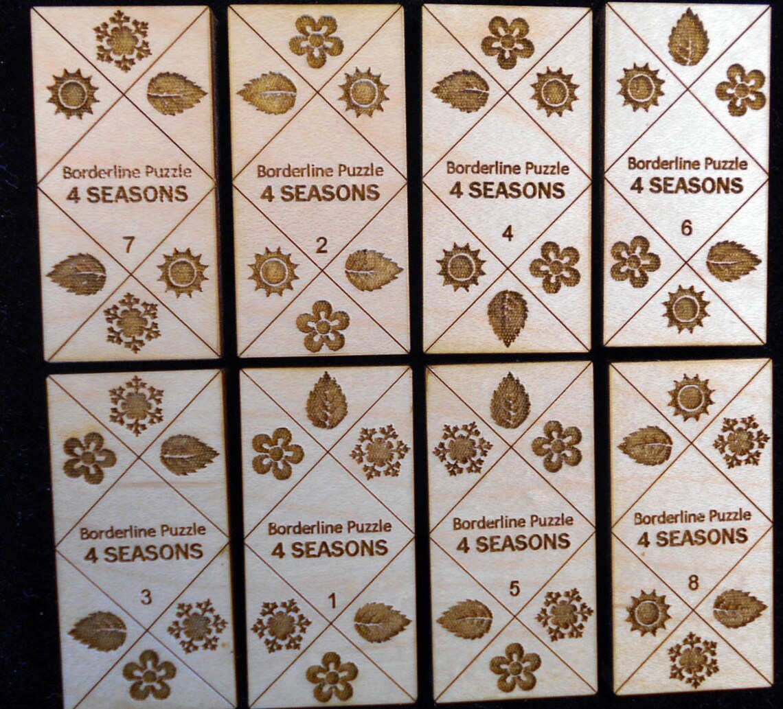 Borderline Puzzles Edge Matching Wood Brain Teaser in a | Etsy