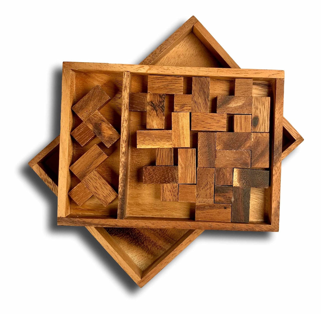 Eleven L's Wood Puzzle - Comes Unsolved... Very Challenging Wood Brain ...