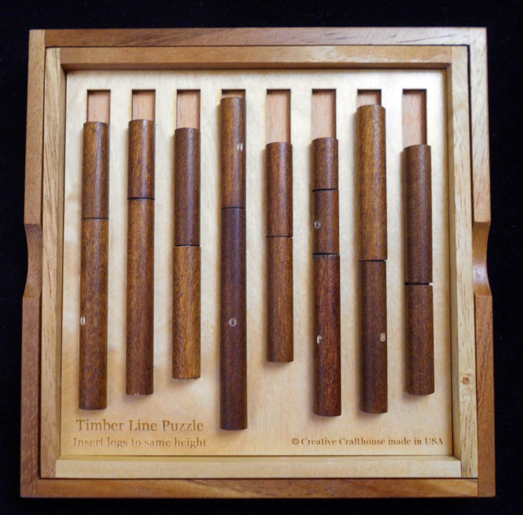 Timber Line Wooden Puzzle - Brain Teaser Puzzle for Adults - Logical ...