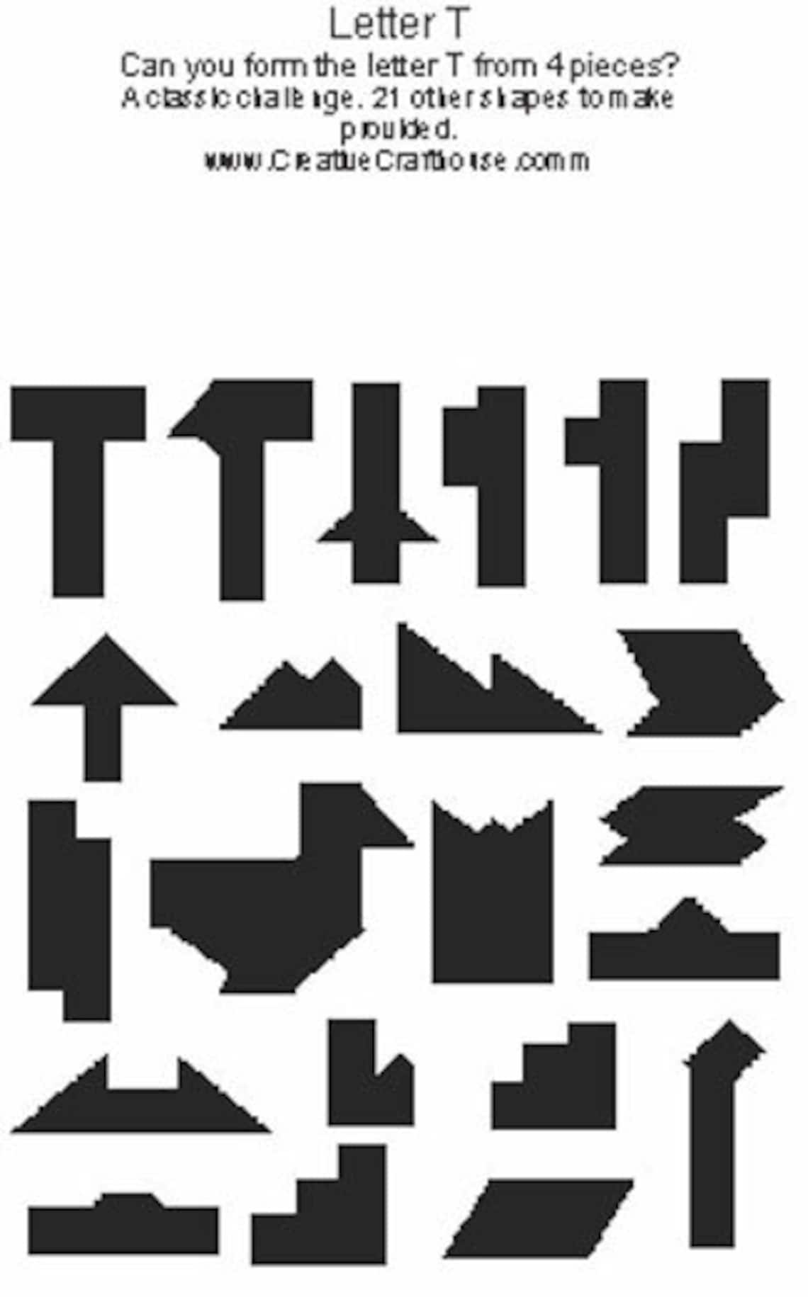 Letter T Brain Teaser Puzzle Looks Easy but NOT Also Makes - Etsy