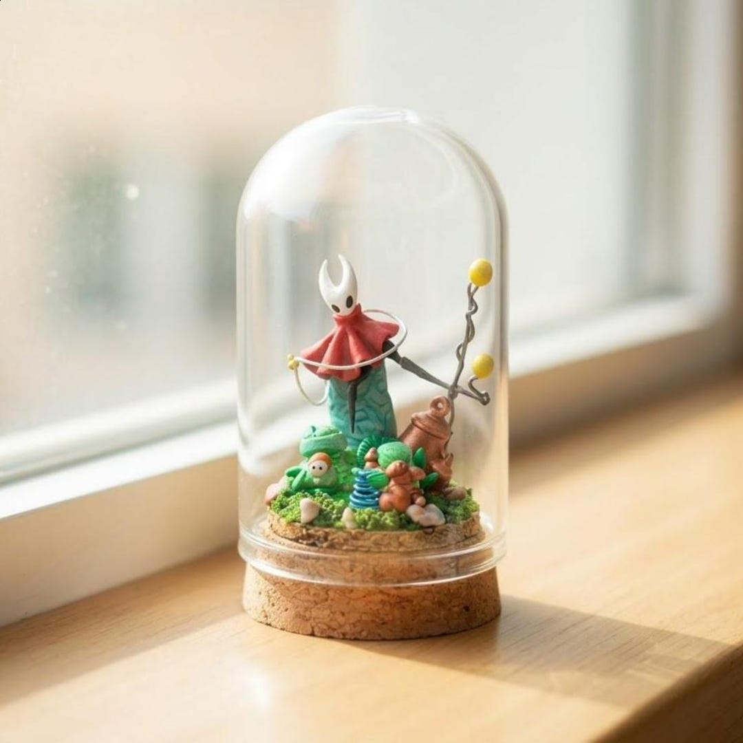 Hollow Knight Hornet Terrarium Diorama - Handmade Polymer Clay Figure ...