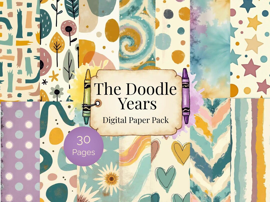Nostalgic Crayon Box Inspired Digital Paper Pack for Journals ...