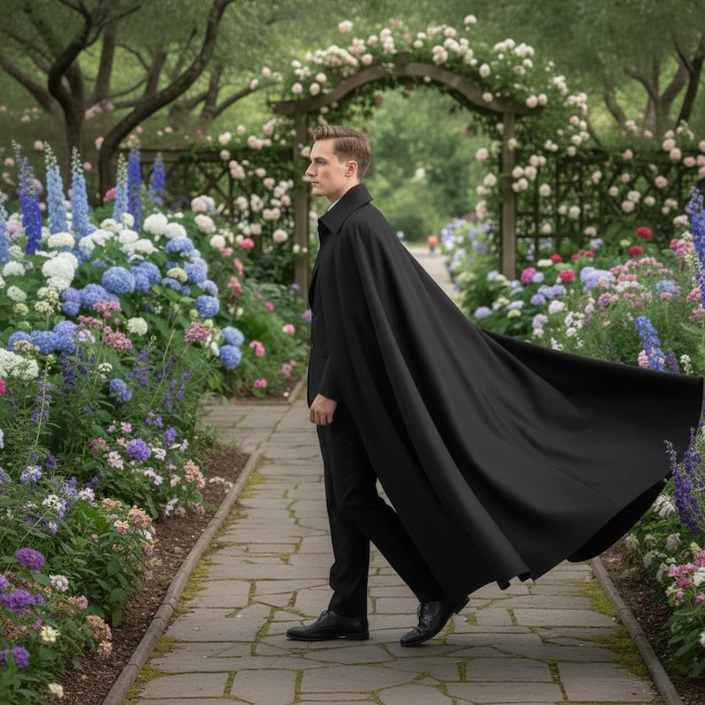 Men's Wool Inverness Cardigan Cape Coat - Handmade Victorian Long Cloak - Etsy UK