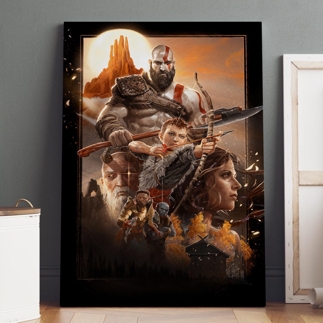 God of War Poster - Kratos Wall Art - Game Decor - Canvas Print #4 - Etsy