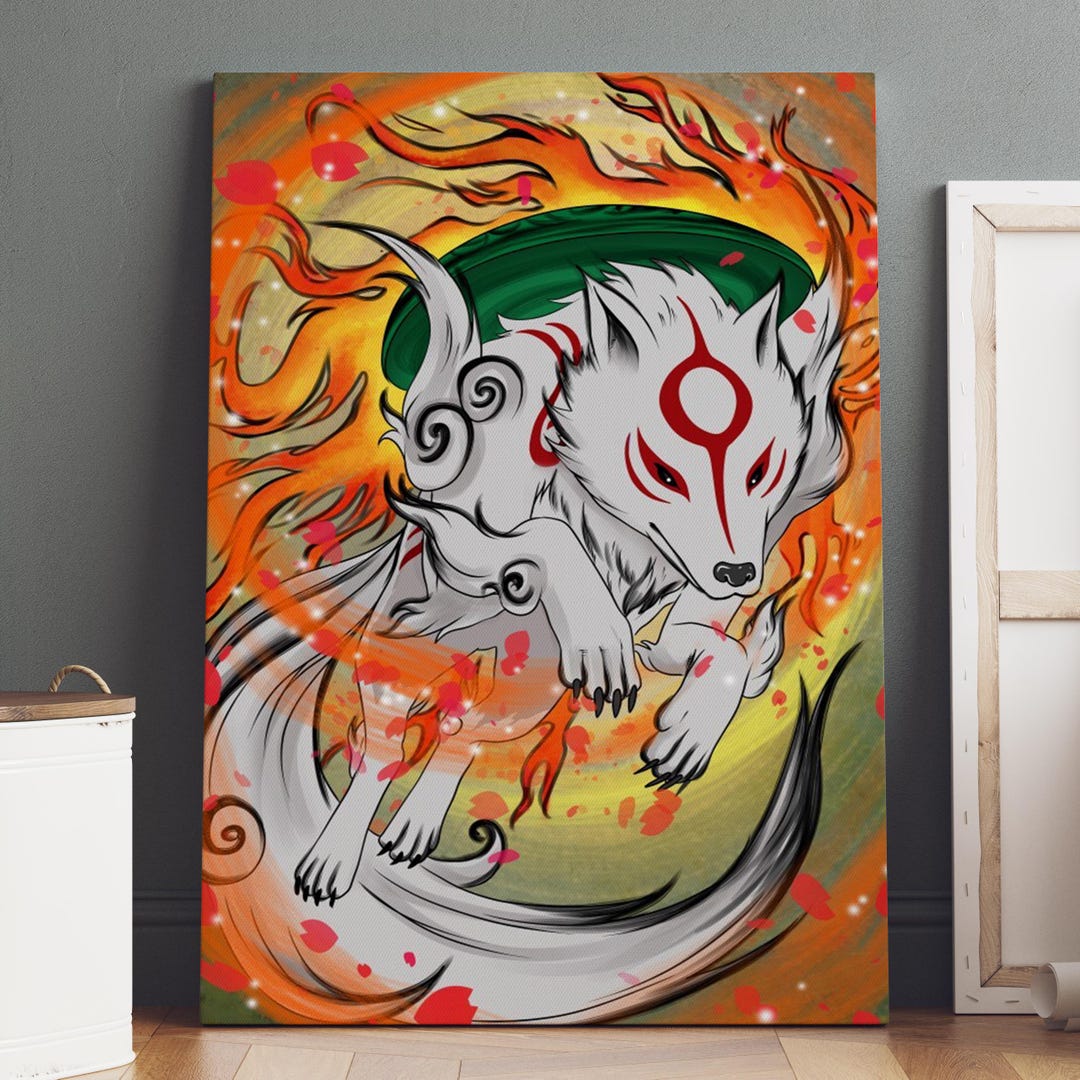 Okami Poster - Amaterasu Wall Art - Game Decor - Canvas Print #2 - Etsy