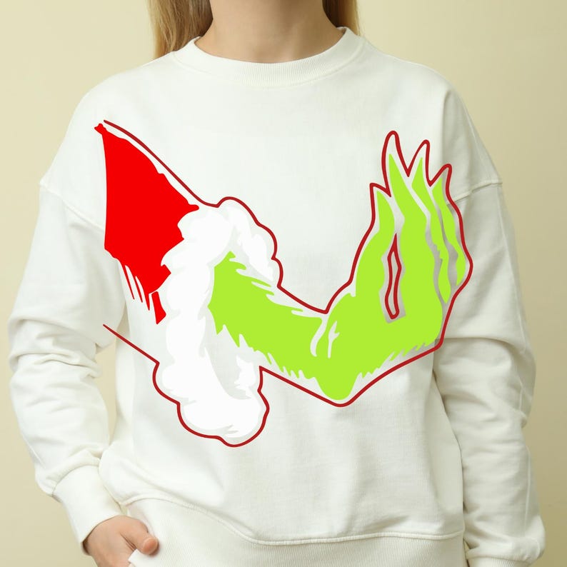 Mano del Grinch en SVG para Navidad / Clipart navideño divertido ...