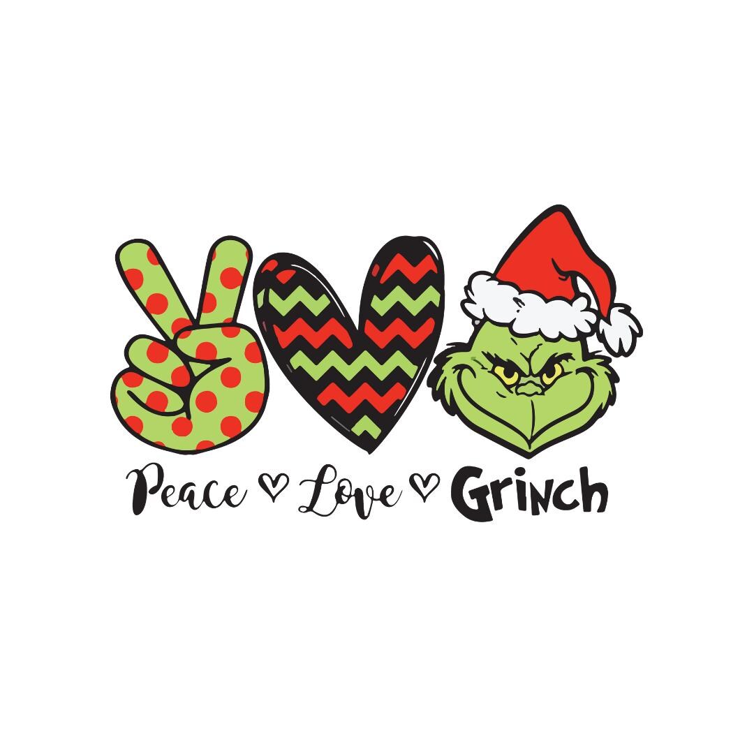 Peace Love Grinch PNG | Funny Christmas Leopard Print Design | Santa ...