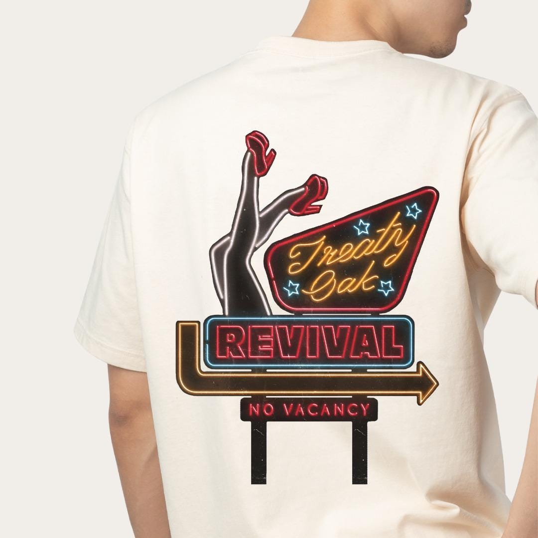 Treaty Oak Revival Neon Sign Poster PNG, Retro No Vacancy Sign, Country ...