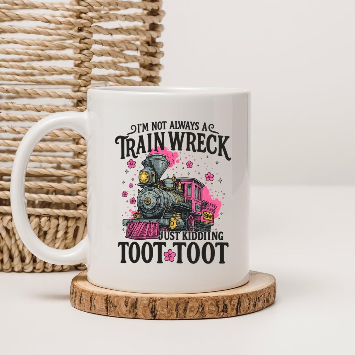 Funny Train Wreck PNG | Just Kidding Toot Toot Pink Train Design ...