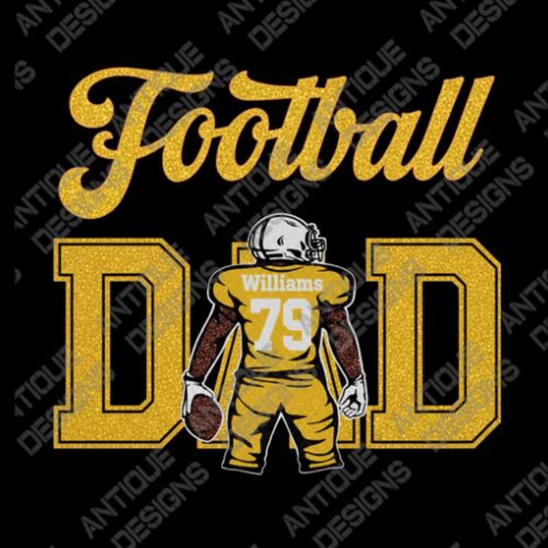 Football Dad PNG | Glitter Gold Sports Dad Design | Game Day Father ...