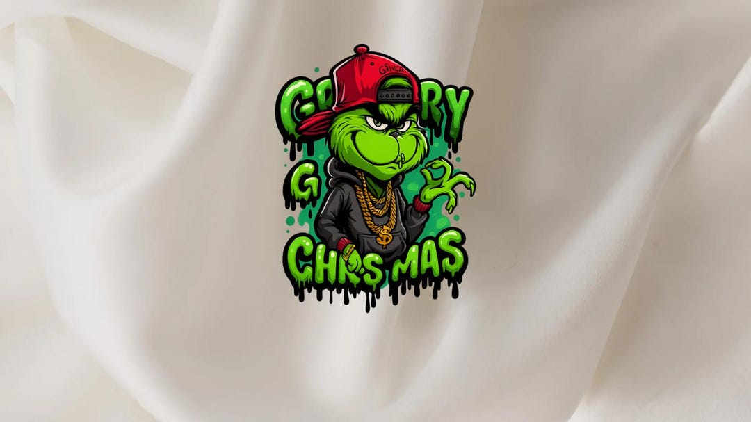 Gangsta Grinch Merry Christmas Drip Style Streetwear Hip Hop Holiday ...