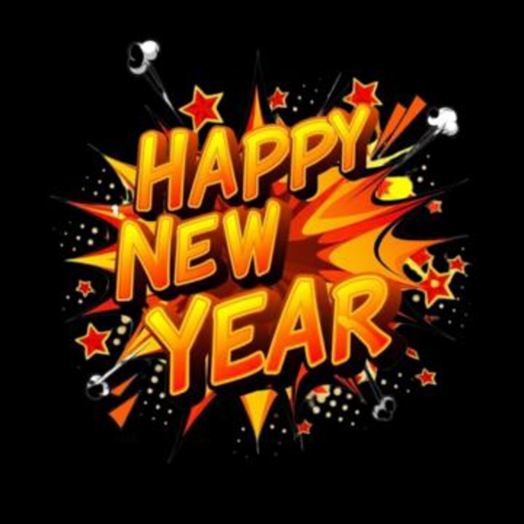 Happy New Year Explosion Design | Festive Comic Style PNG | Bright ...