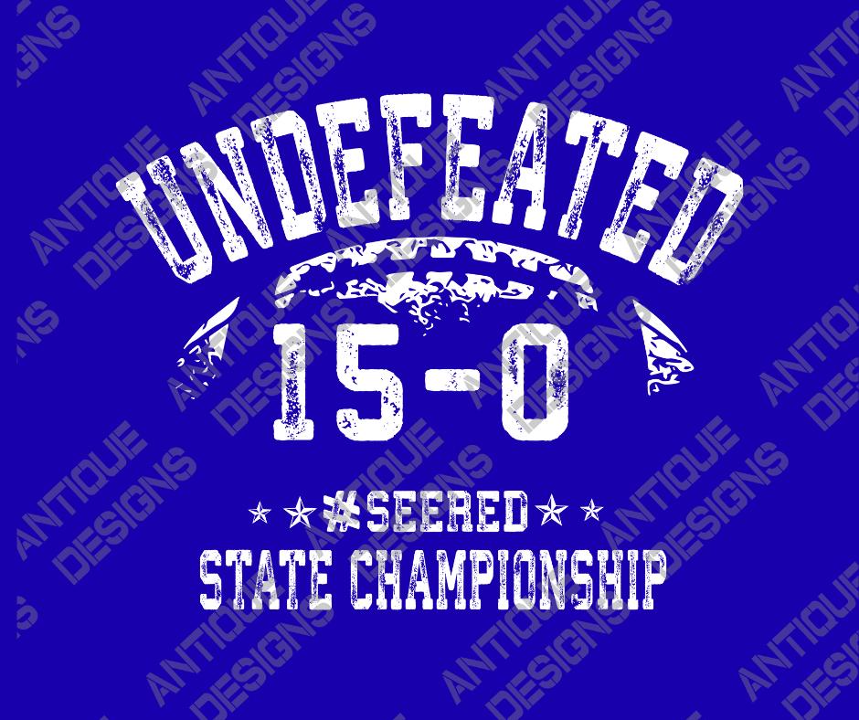 Undefeated 15-0 Football PNG | State Championship Sports Design | High ...