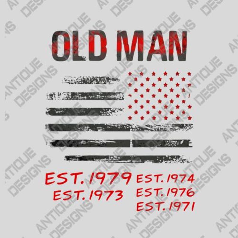 Old Man Established Vintage American Flag Design - Etsy