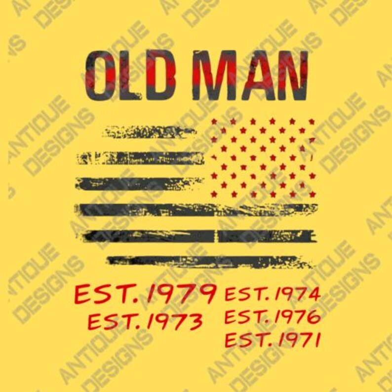 Old Man Established Vintage American Flag Design - Etsy