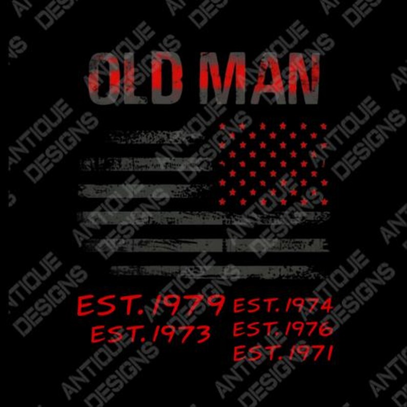 Old Man Established Vintage American Flag Design - Etsy