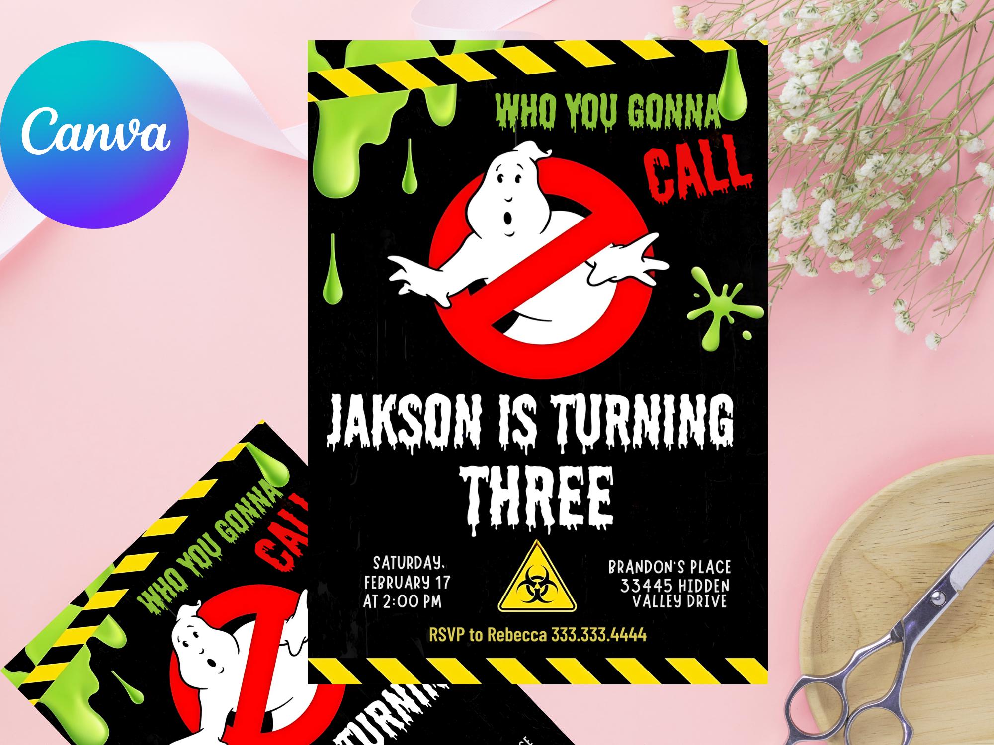 Editable Ghostbusters Birthday Invitation | Printable Ghostbusters ...
