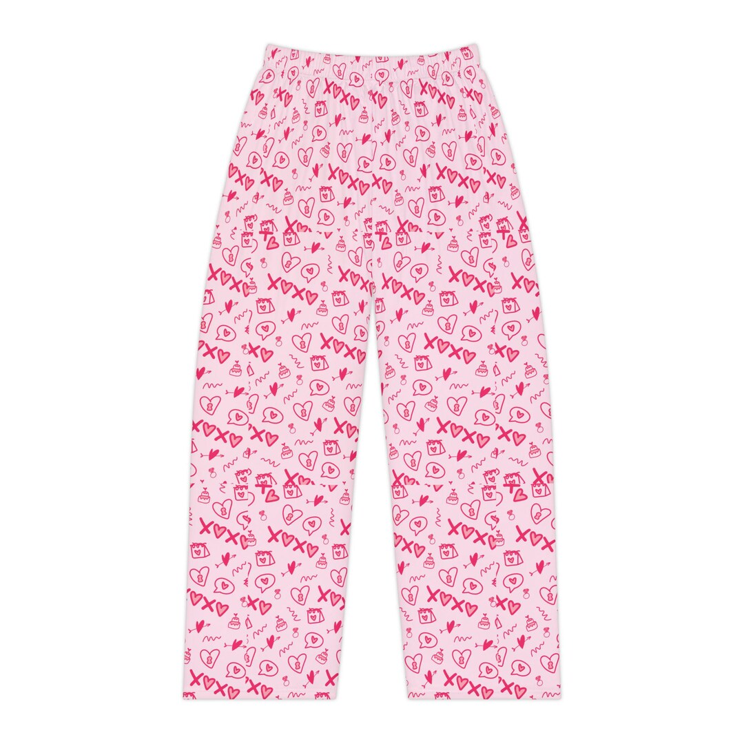 Valentine | Women's | Pink Heart XOXO Pattern Pajama Pants | Valentine ...