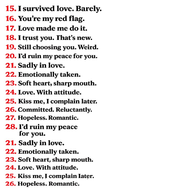 Valentine Sweatshirt Front and Back Print, Funny Love Quotes Shirt ...