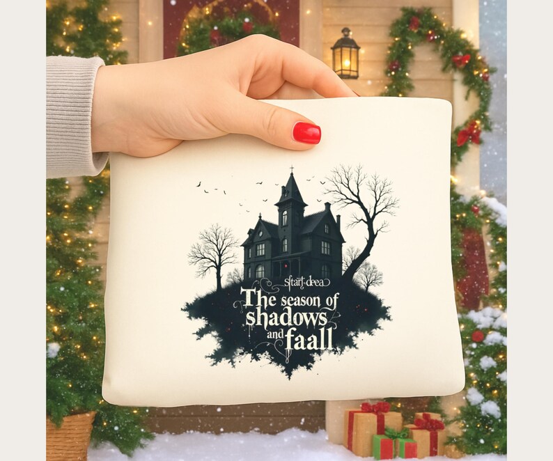 Haunted House Fall Season Graphic | Gothic Halloween Shadows ...