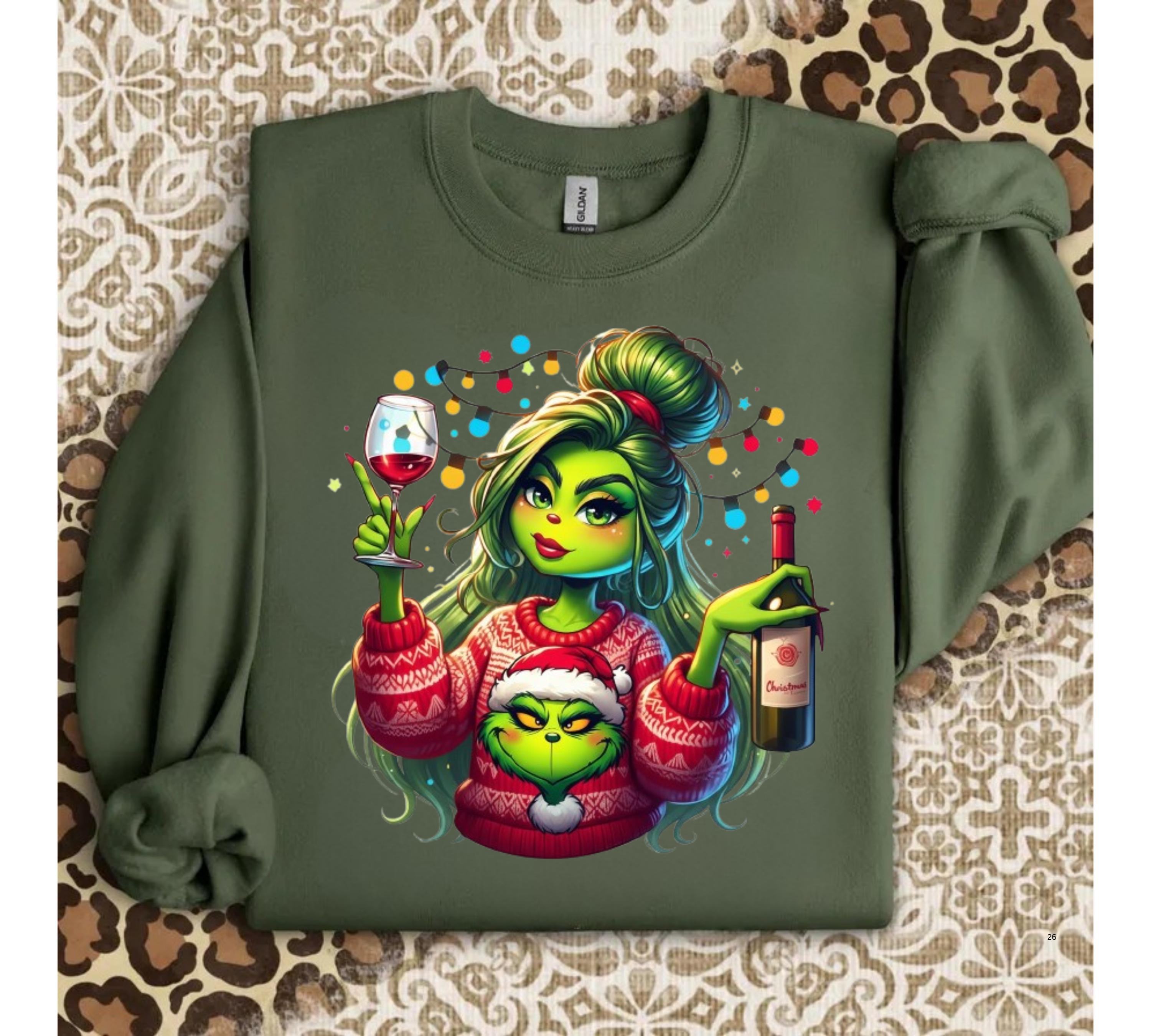 Lady Grinch Christmas PNG | Cute Green Girl Holiday Clipart | Festive ...