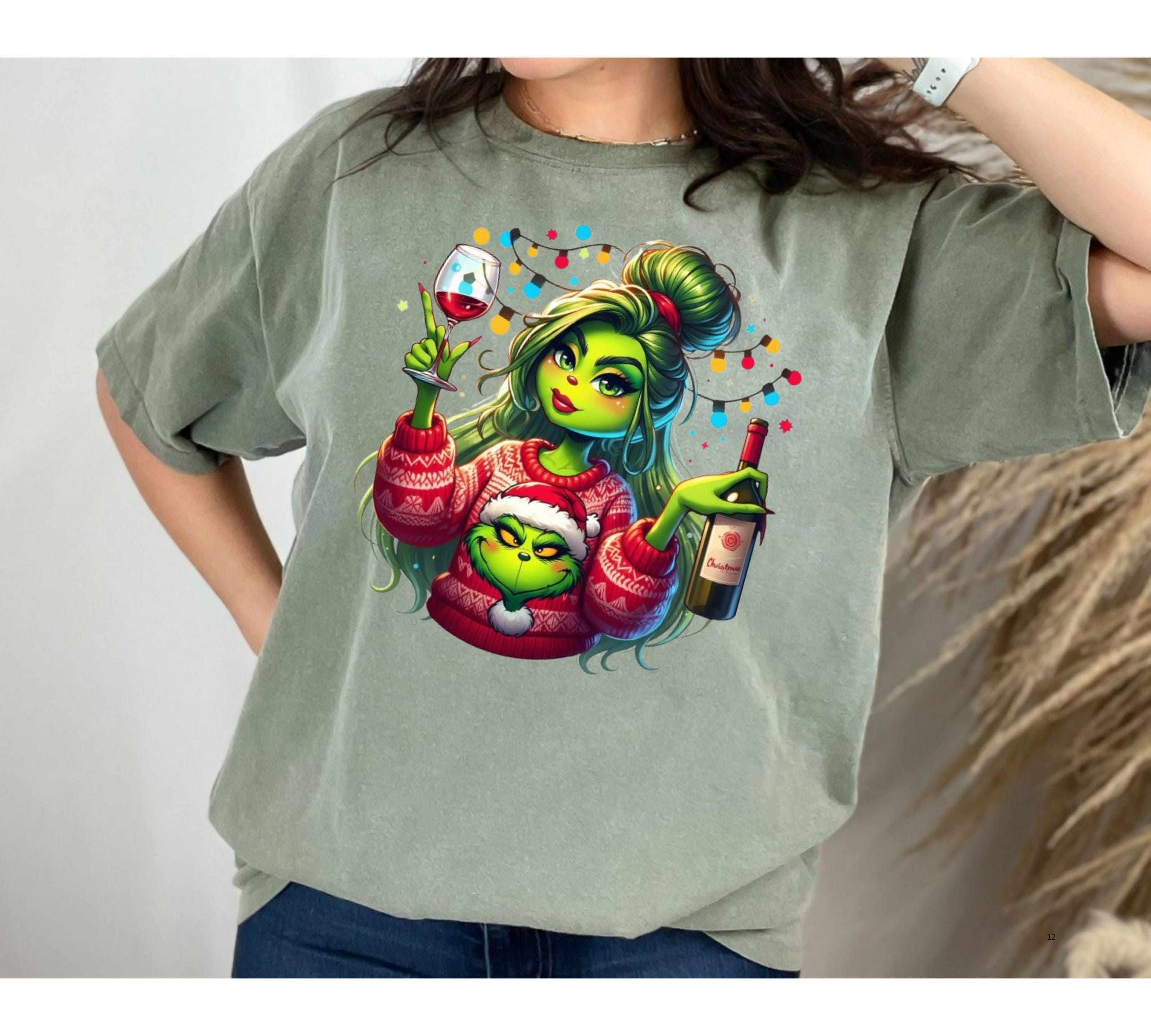 Lady Grinch Christmas PNG | Cute Green Girl Holiday Clipart | Festive ...