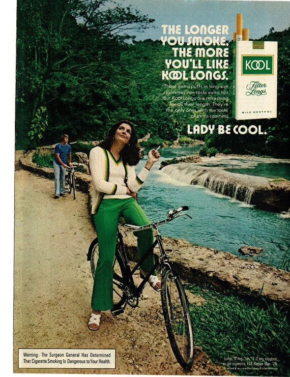 1974 Advertisement Kool Cigarettes 70s Lady Be Cool Woman | Etsy