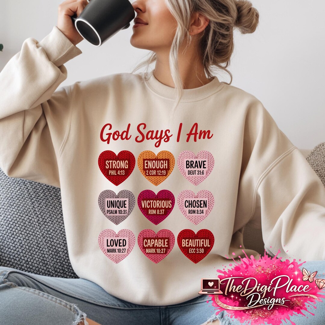 God Says I Am PNG, Christian Affirmation PNG, Bible Verse Valentine PNG ...