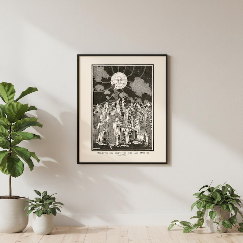 Art Nouveau Moon Folklore Poster, Matte Vertical Posters, Home Decor ...