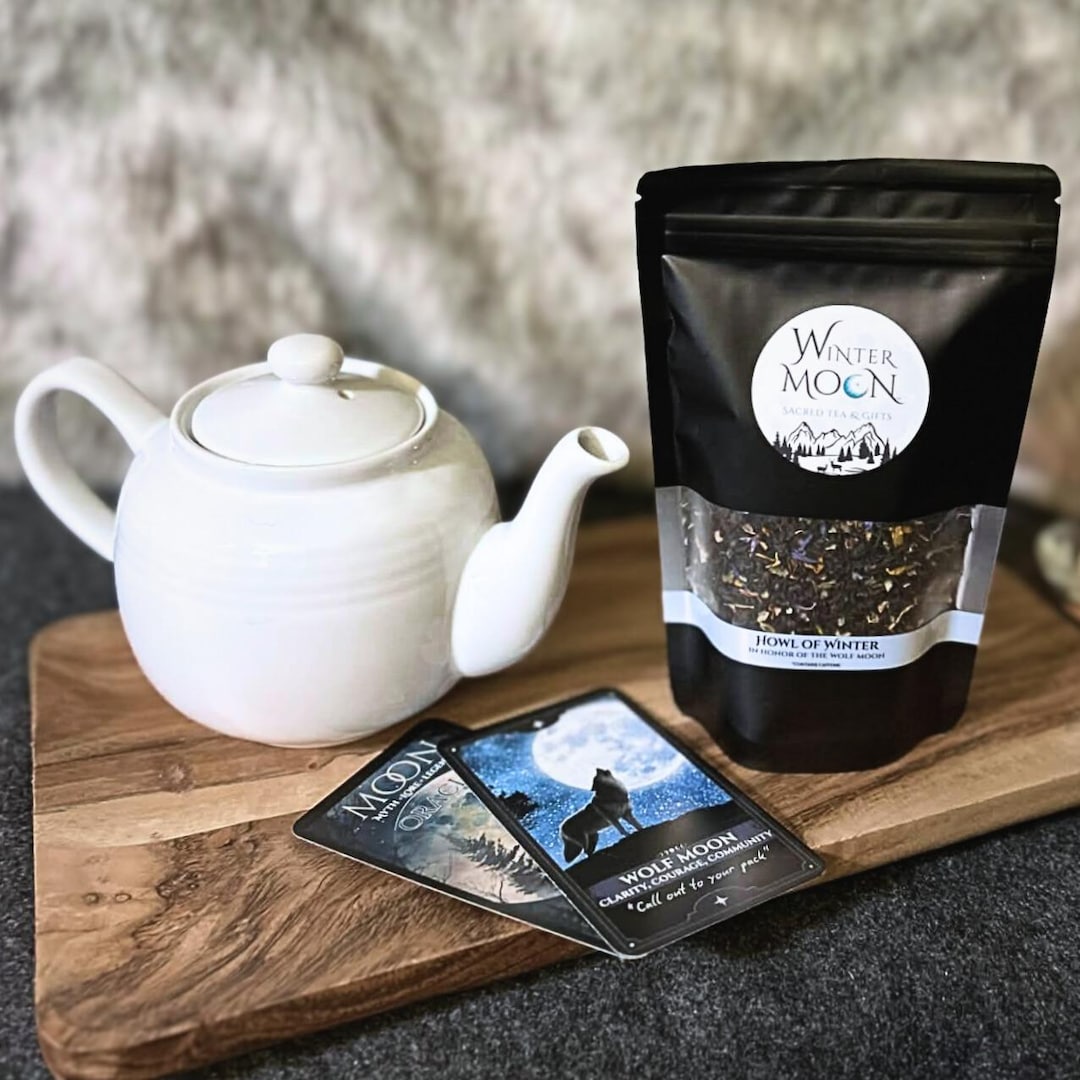Wolf Moon Ritual Tea Set – Winter White Teapot & Howl of Winter Blend ...