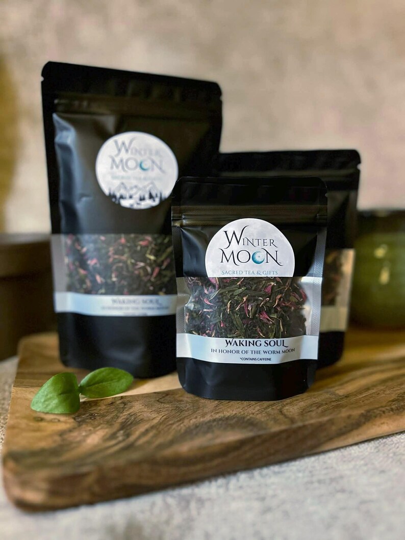 Worm Moon Tea - Waking Soul - Quarter Moon 20g Bag - Green Tea Blend ...