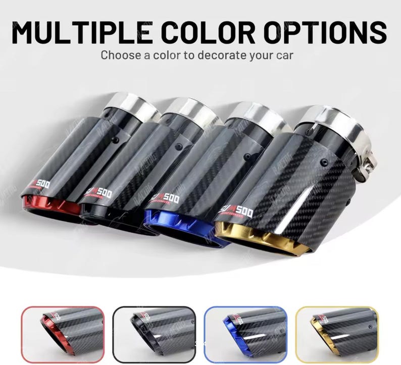 Carbon Fiber Car Exhaust Tip – Universal Muffler Tail Pipe, Stainless ...