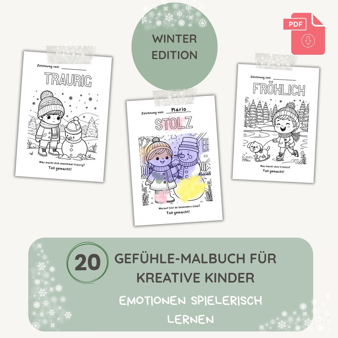 Feelings Coloring Book for Kids | 20 Coloring Pages | Learn About ...
