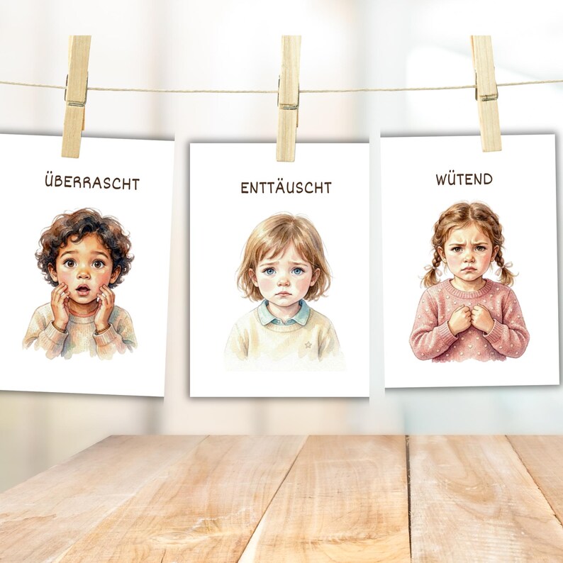 Emotion Cards for Children (PDF), Emotion Wheel & Emotion Poster ...