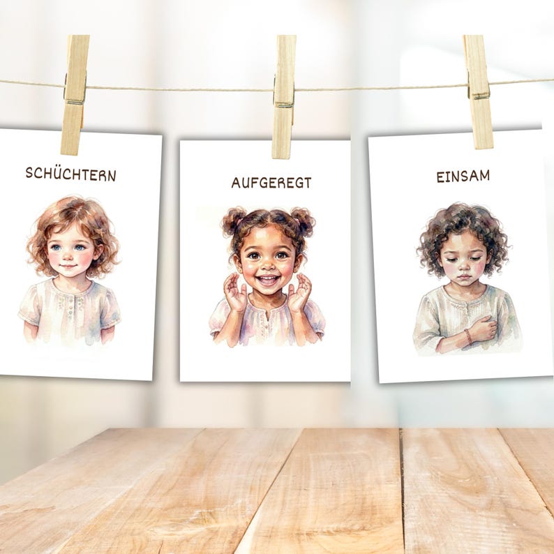 Emotion Cards for Children (PDF), Emotion Wheel & Emotion Poster ...