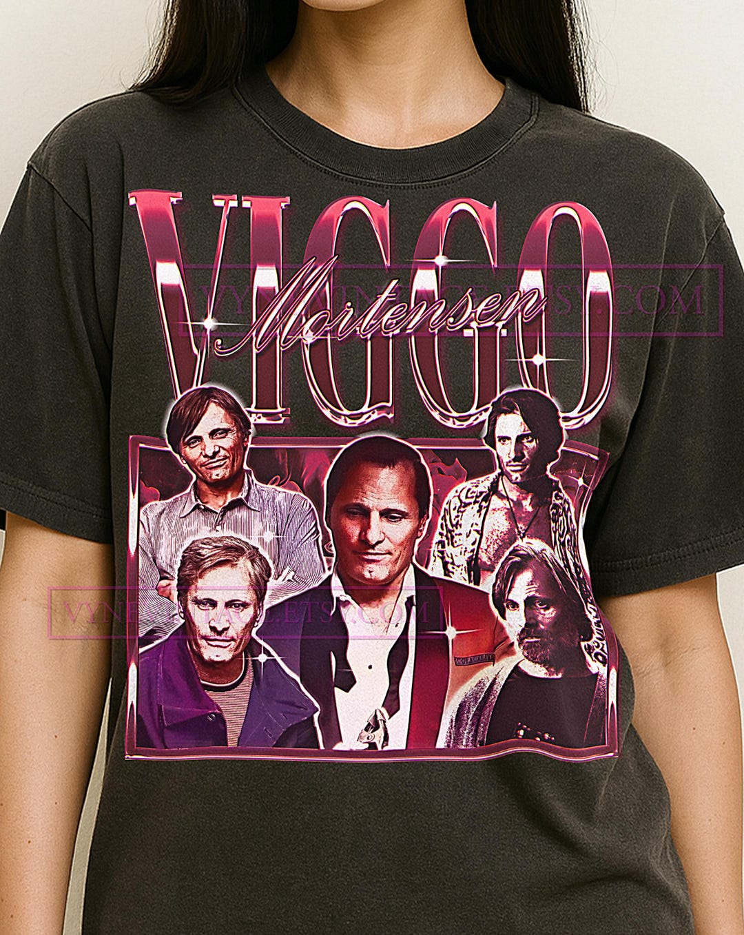 VIGGO MORTENSEN T-shirt, Vintage Actor Star Celebrity Performer Tee ...