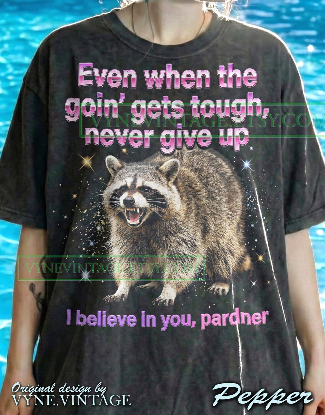 Raccoon Motivation Comfort Colors® Tshirt, Never Give up Tees, I ...