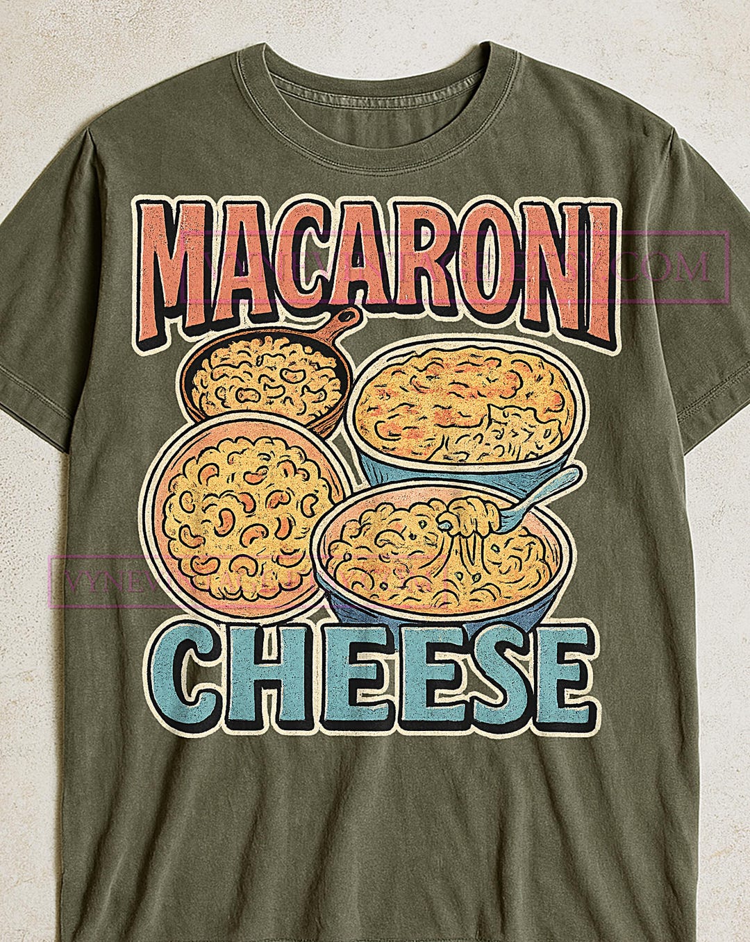 Macaroni Cheese Retro Shirt, Vintage Food Art Comfort Meal Illustration ...