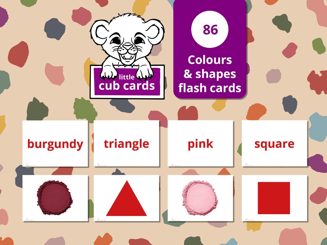 86 Colours & Shapes Flashcards for Children - Etsy