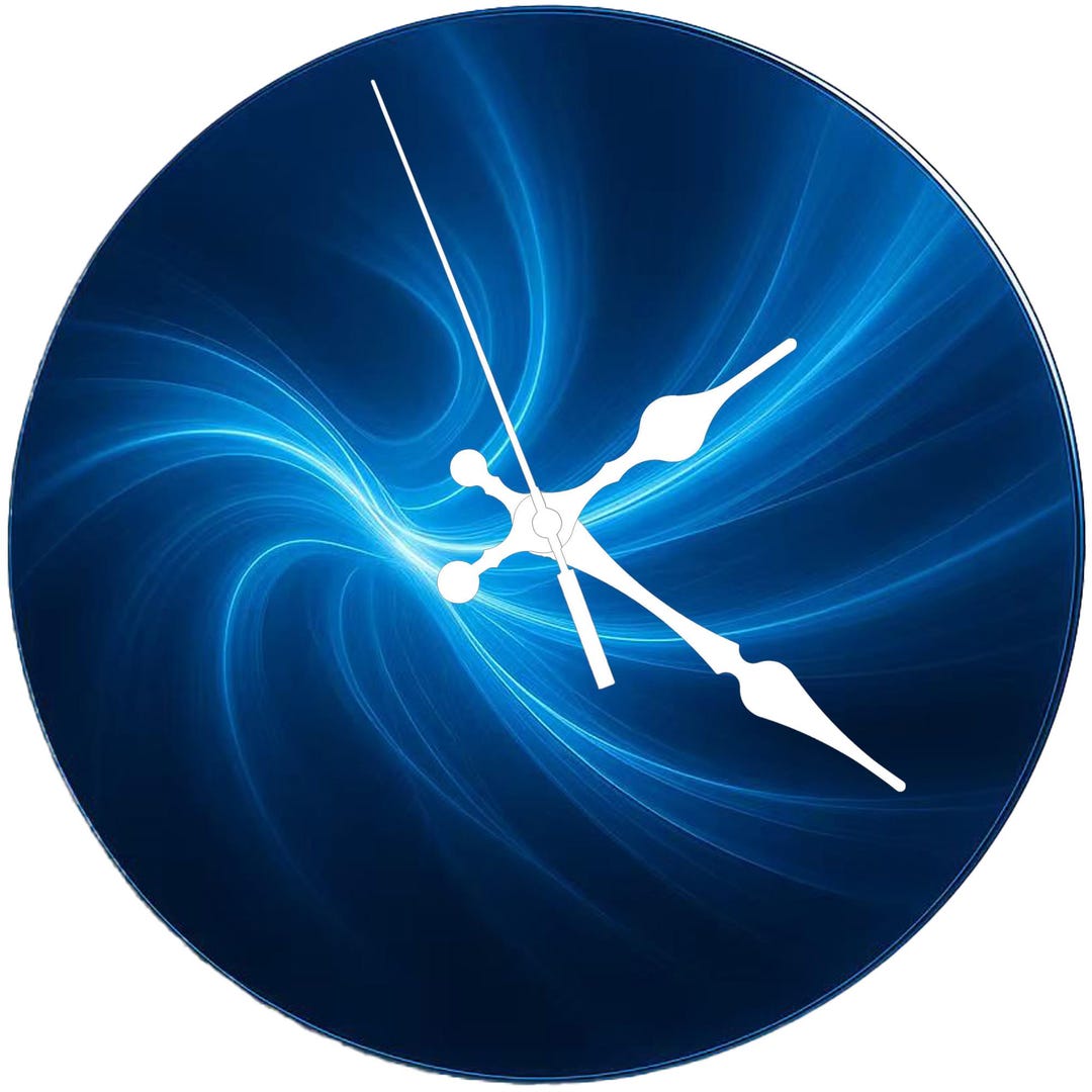 Blue Flow Energy Wall Clock – 10 Inch Acrylic Round Clock – Modern ...