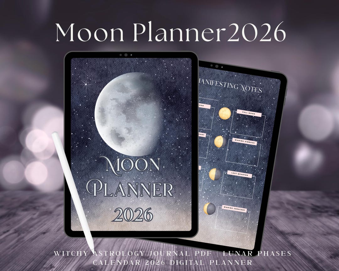 2026 Moon Planner Journal: Lunar Calendar, Ritual Tracker (PDF Download ...