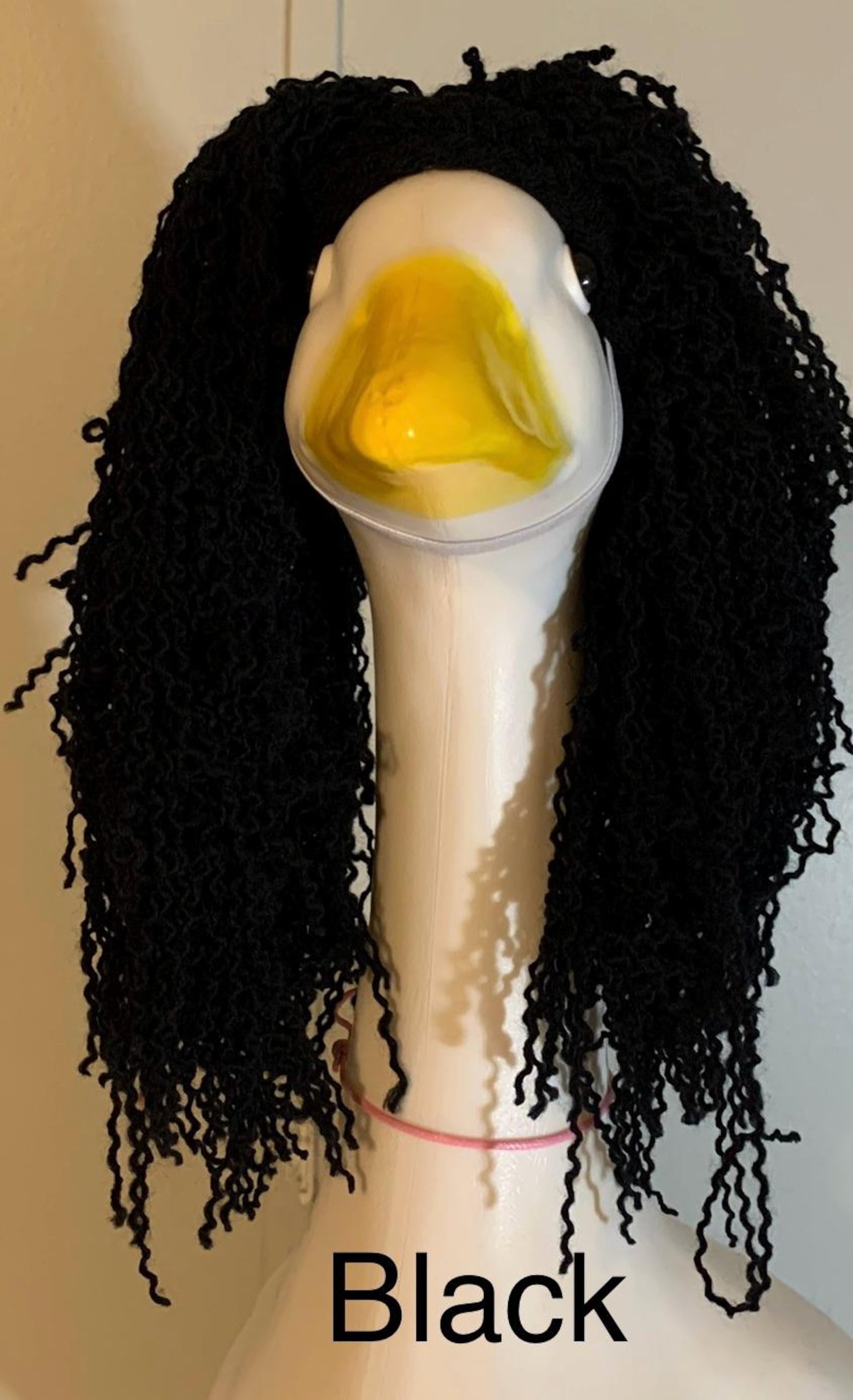 Crocheted Messy Bun Hair Wig for Porch Goose Dress up Solid Colors - Etsy