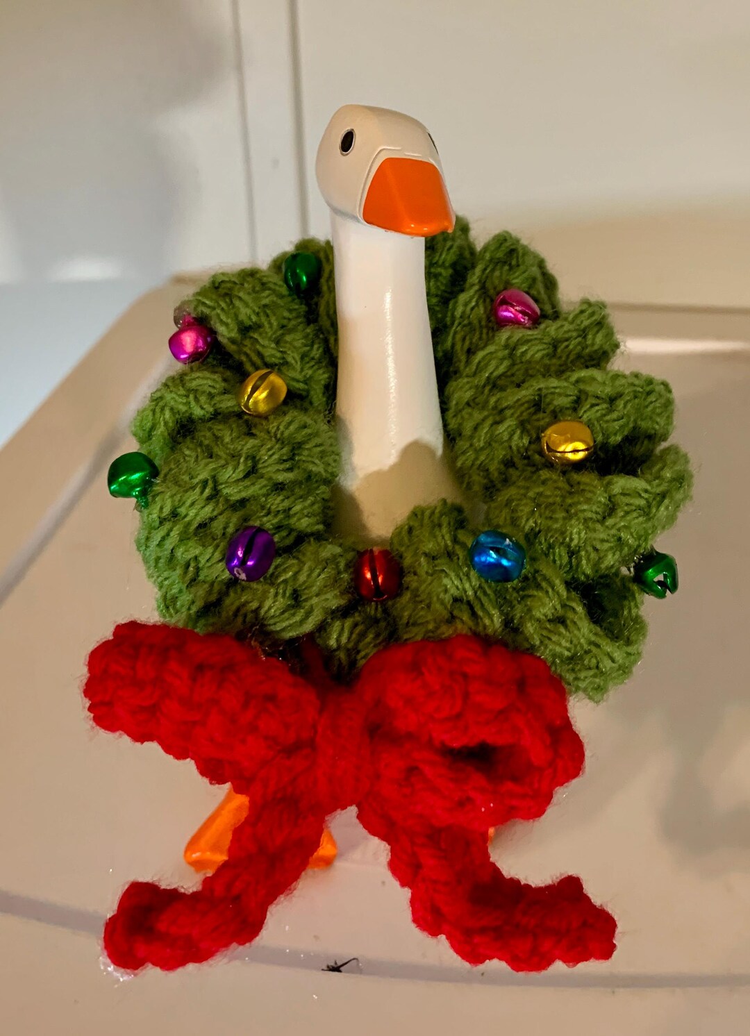 7" Desk or Car Goose Dress up Outfit Crochet Christmas Wreath - Etsy