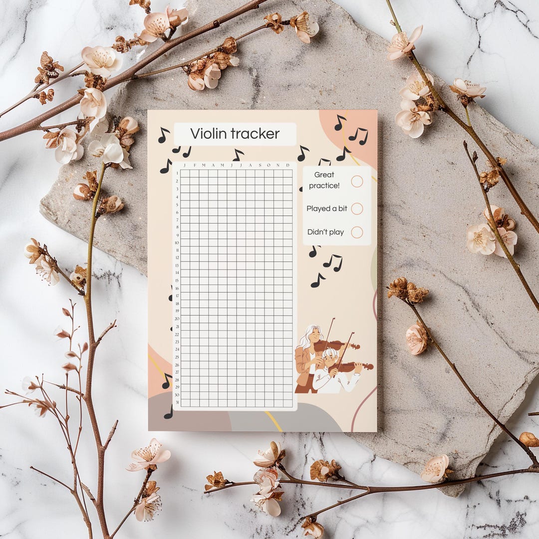 Yearly Tracker for Violin Practices - Etsy