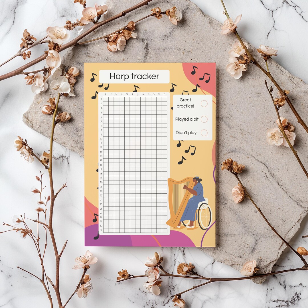Yearly Tracker for Harp Practices - Etsy