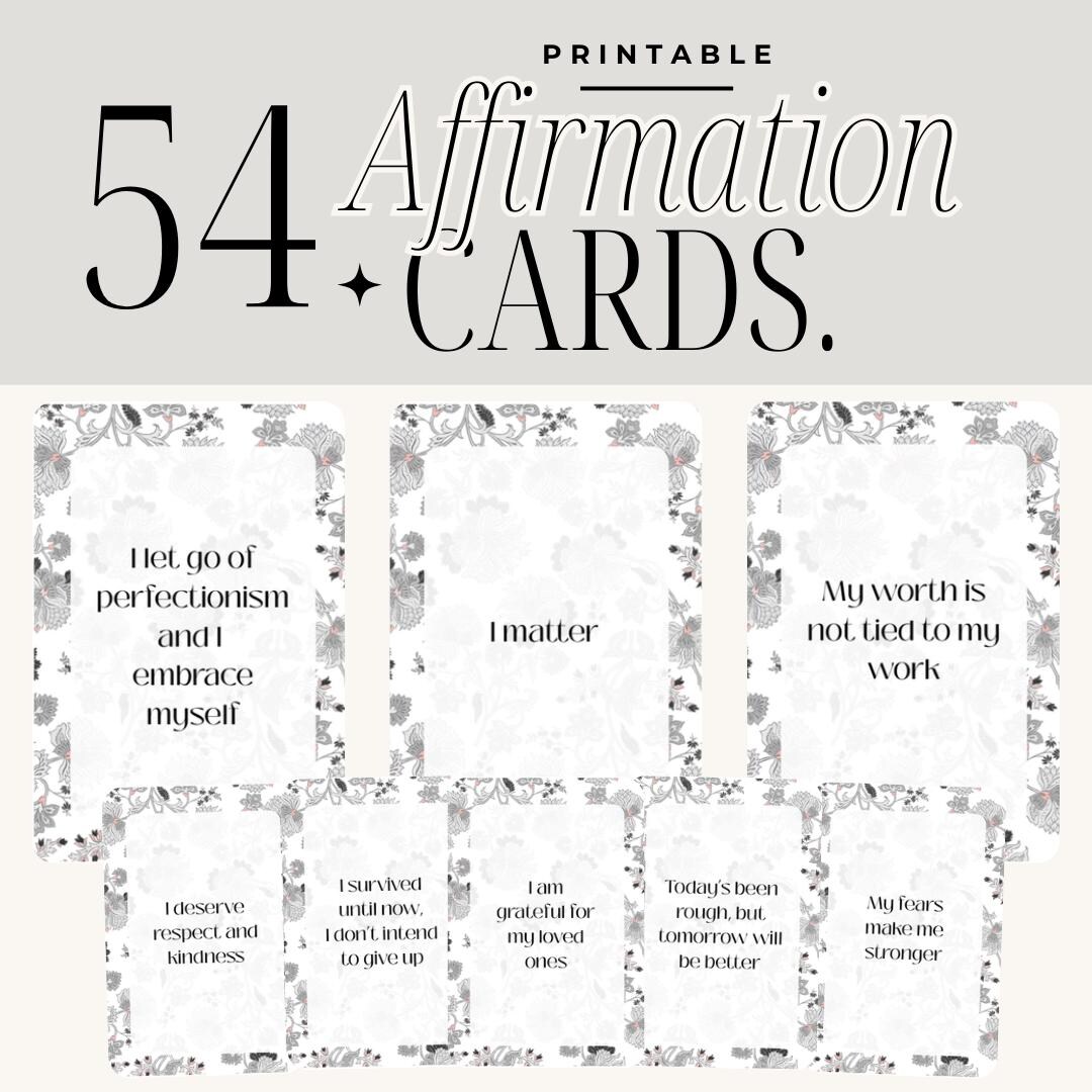 Affirmation Cards – Gray and Pink Set - Etsy