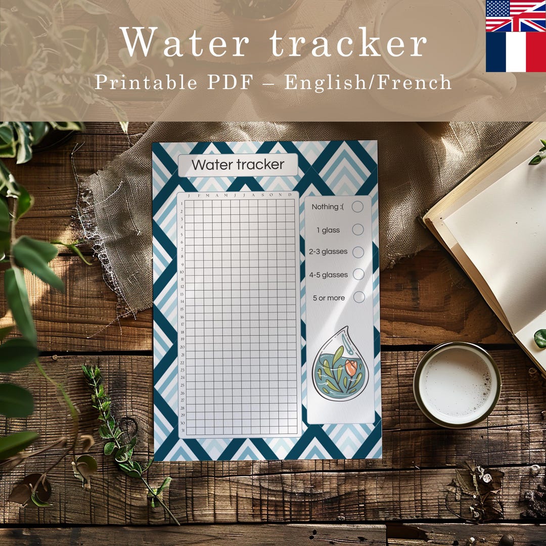 Yearly Water Tracker – Printable Bullet Journal Page - Etsy