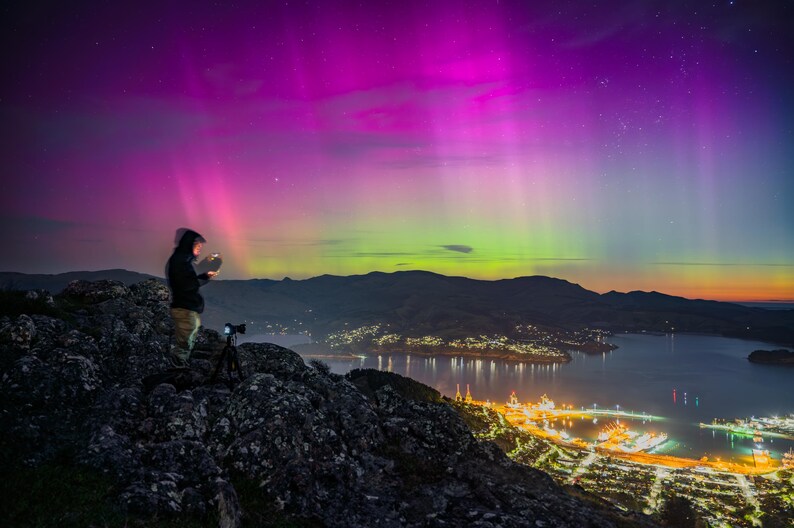 Christchurch New Zealand Aurora Photo Print - October 11, 2024 - Etsy