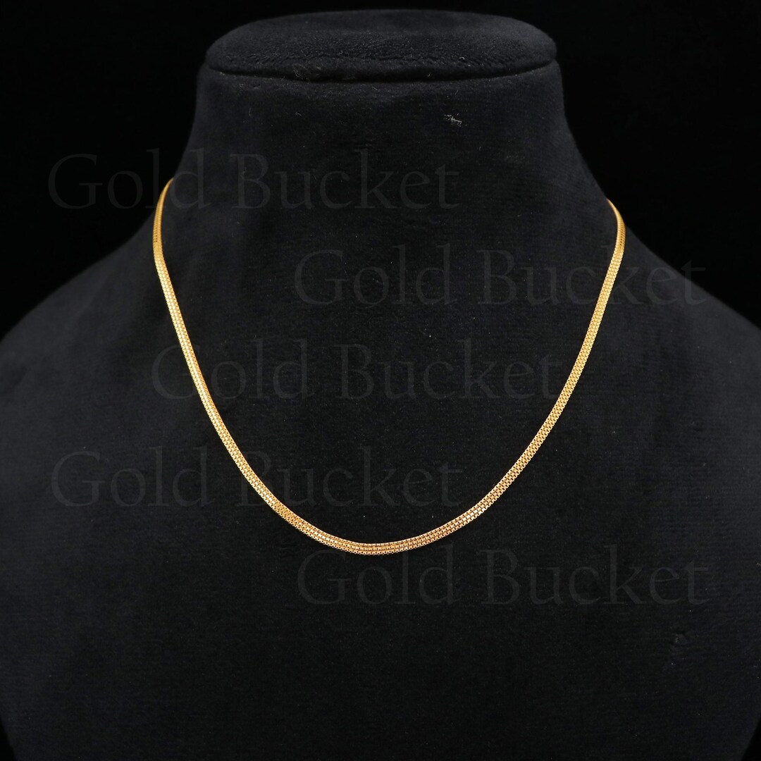 22K Gold Foxtail Design Necklace, Smooth Snake Chain, Fine 916 Gold - Etsy